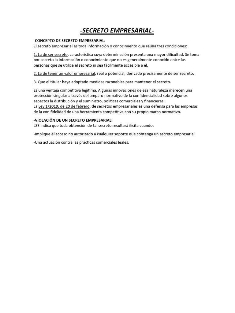 Secreto Empresarial | PDF | Computadoras