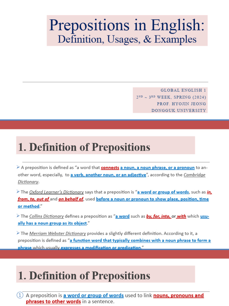 Prepositions in English (Eclass) | PDF | Word | Preposition And ...