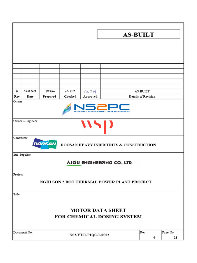 Chemical Duty Motor Data Sheet | PDF | Electric Motor | Electrical ...