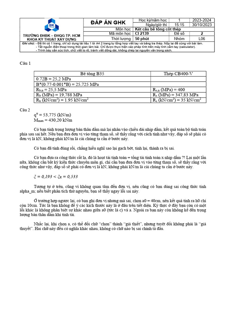 231 L06 Dap An GHK de 2 | PDF