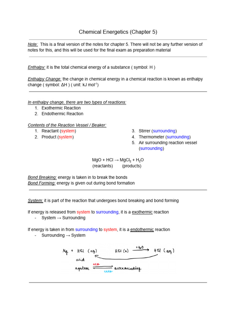 Understanding Enthalpy Changes in Chemistry | PDF | Chemical Reactions | Chemistry