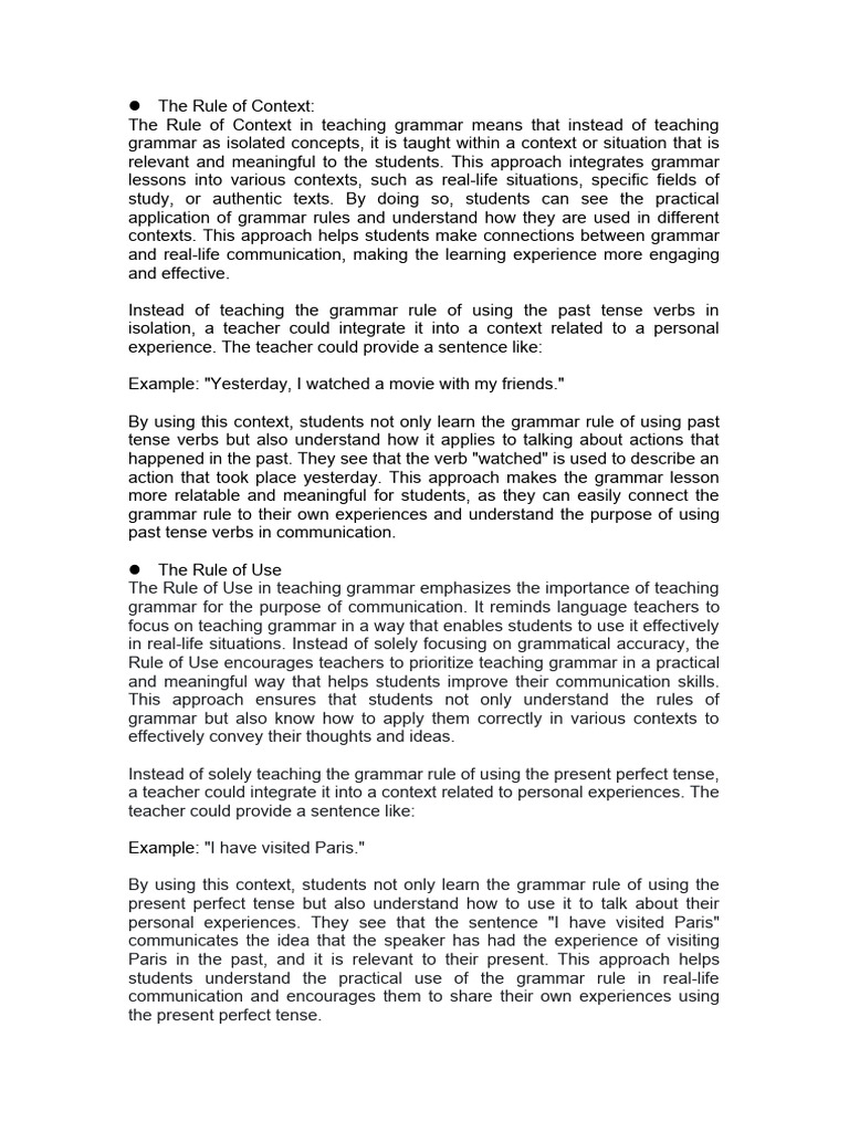 The Rule of Context Explanation | PDF