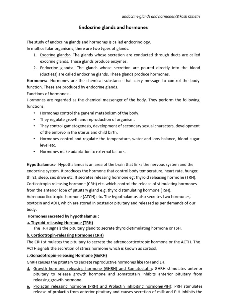 Endocrine Glands and Hormones2 | PDF | Pituitary Gland | Endocrine System