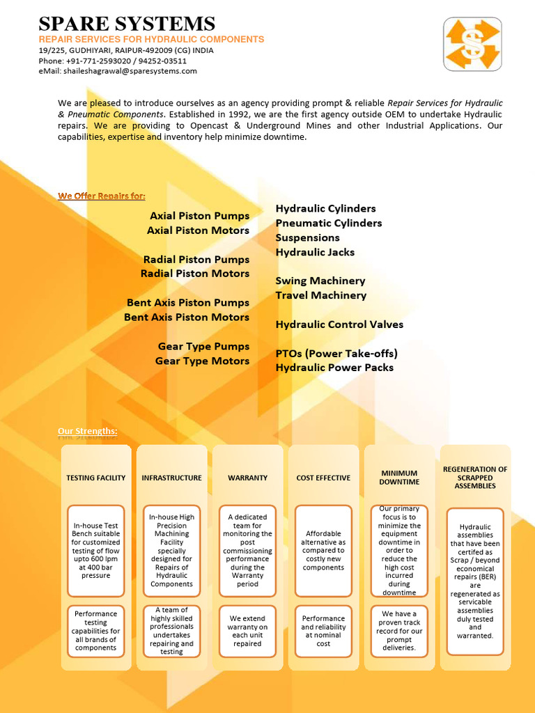 00 Introduction - Spare Systems - Repair Services For Hydraulic ...