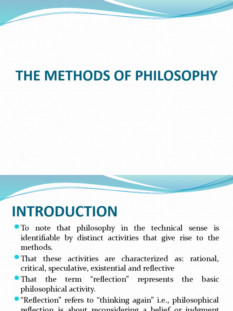 The Methods of Philosophy | PDF | Philosophical Methodology | Rationality