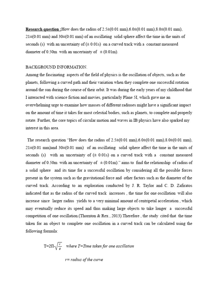 Physics Ia Draft | PDF | Sphere | Force