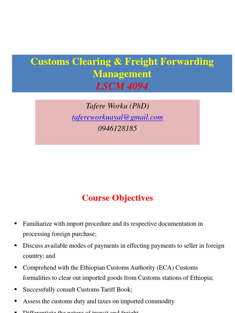 Customs Clearing Freight Forwarding Management | Download Free PDF ...