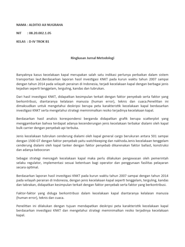 Alditio Aji Nugraha - Metodologi1 | PDF