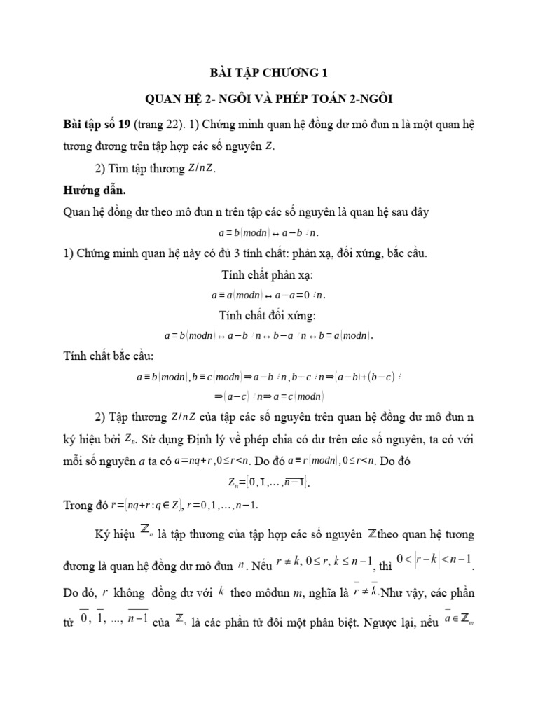 Bai Tap Chuong 1 | PDF