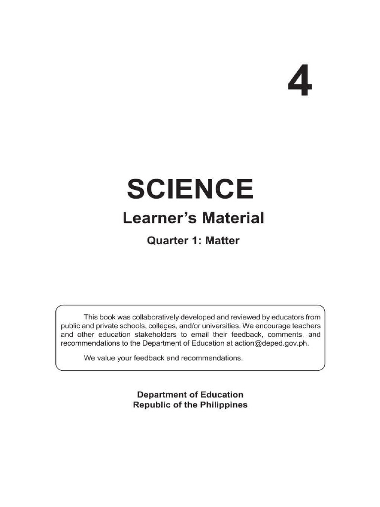 Grade 4 Learners Material in Science q1q4 | PDF