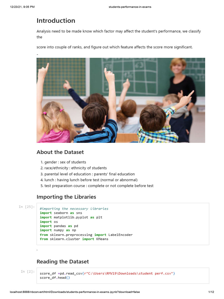 Student Performance Analysis Report | PDF