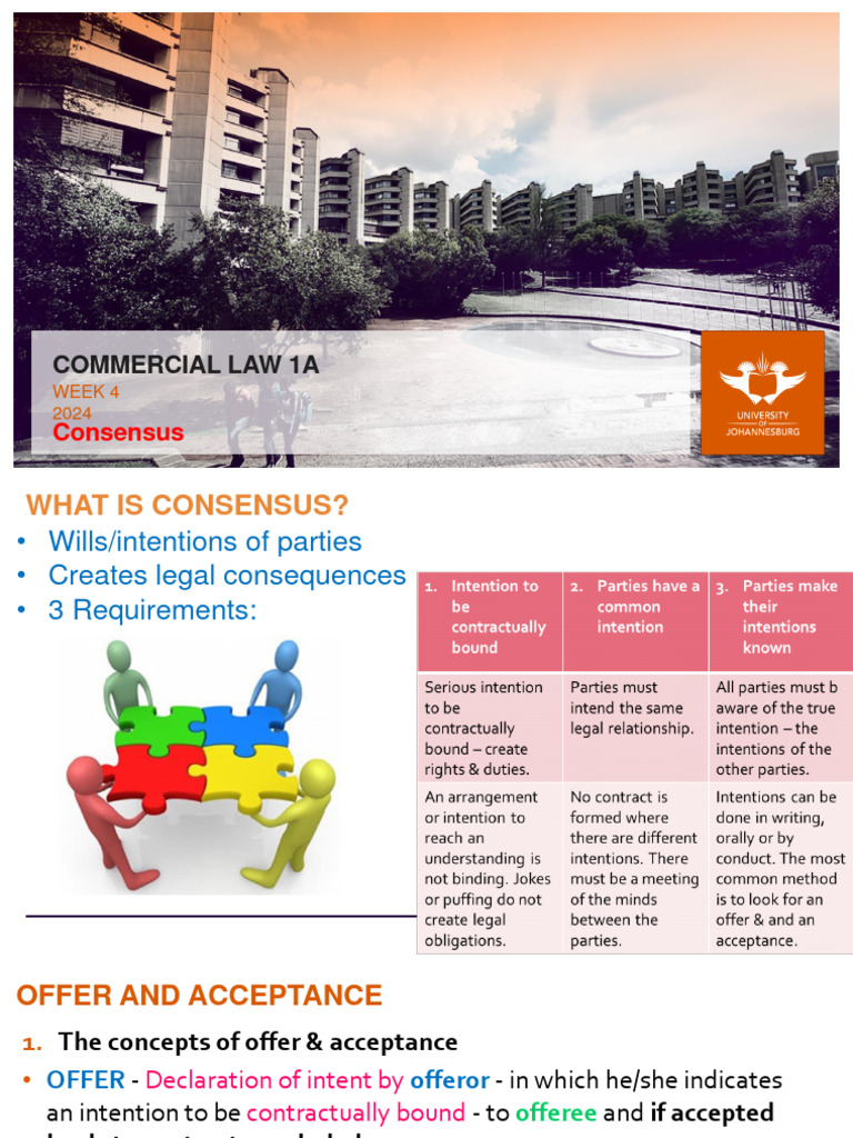 Lecture 4 - Consensus | PDF | Offer And Acceptance | Misrepresentation
