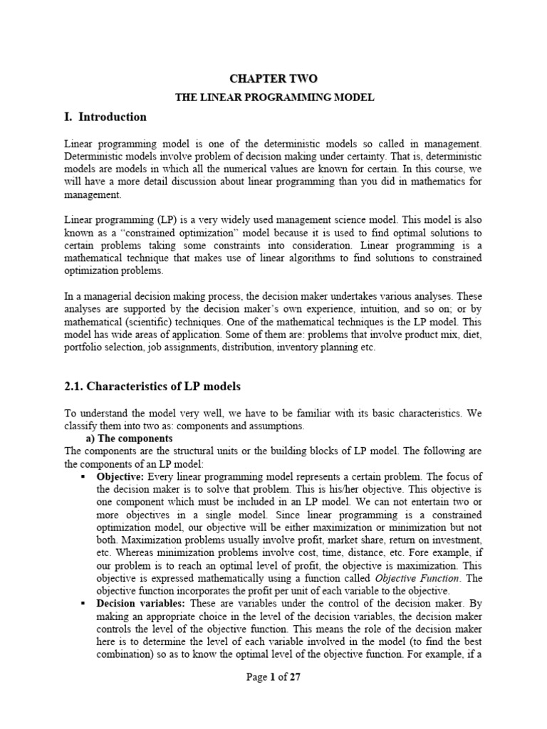 Chapter 2 Part I - Linear Programming - 102936 | PDF | Mathematical Optimization | Linear ...