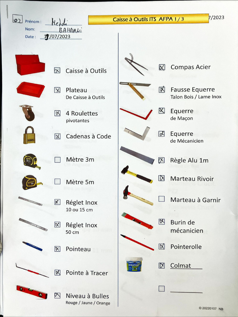 Liste Outillage ITS | PDF