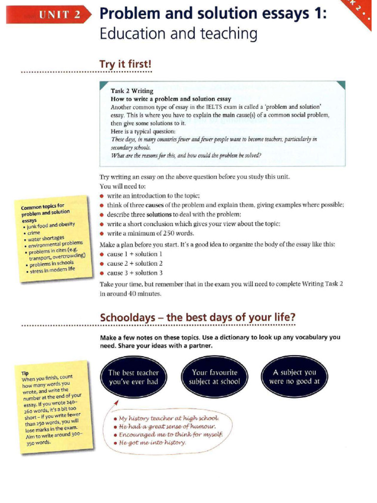 Writing Task 2 - Problem Solution (IE Advantage) | PDF