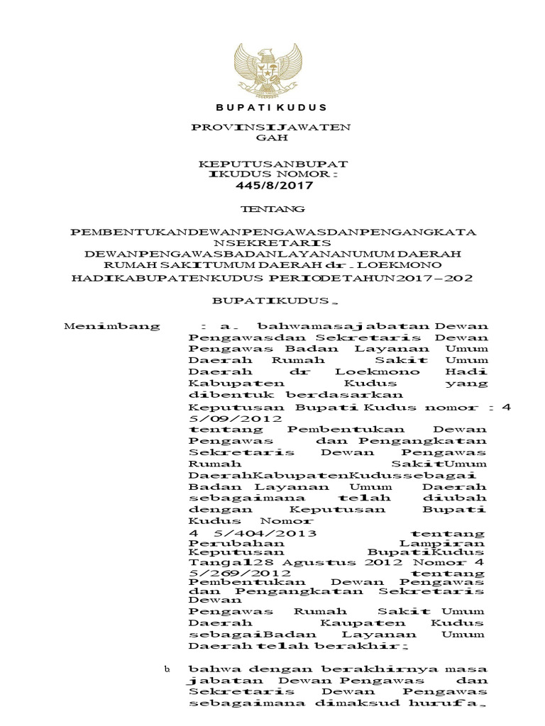 SK DEWAS BLUD RSUD 2017-2022-Sign | PDF | Pengelolaan Keuangan & Uang