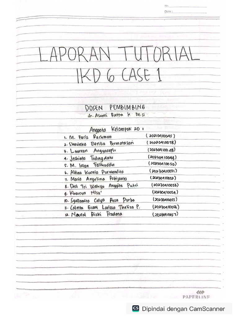 Tutor DR Asami Case 1 Ikd 6 | PDF