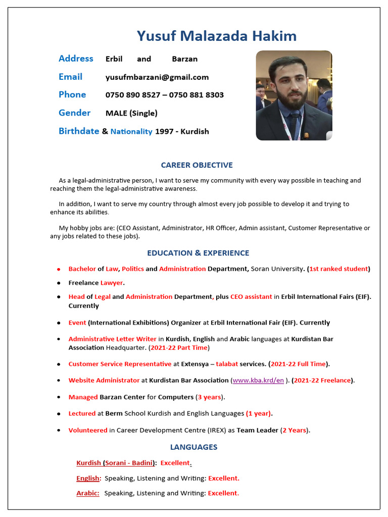 Kurdish Legal and Admin Expert | PDF