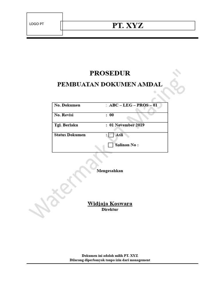 01 Pembuatan Dokumen Amdal | PDF | Teknologi & Rekayasa