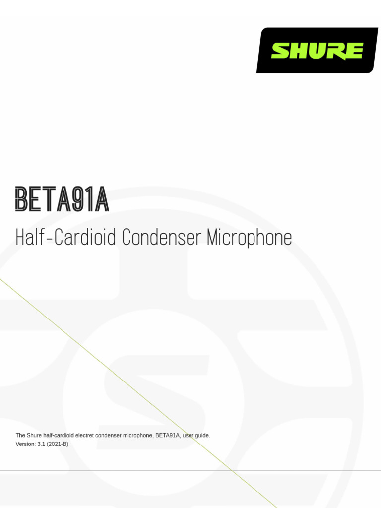 BETA91A_guide_en-US | PDF | Microphone | Signal To Noise Ratio