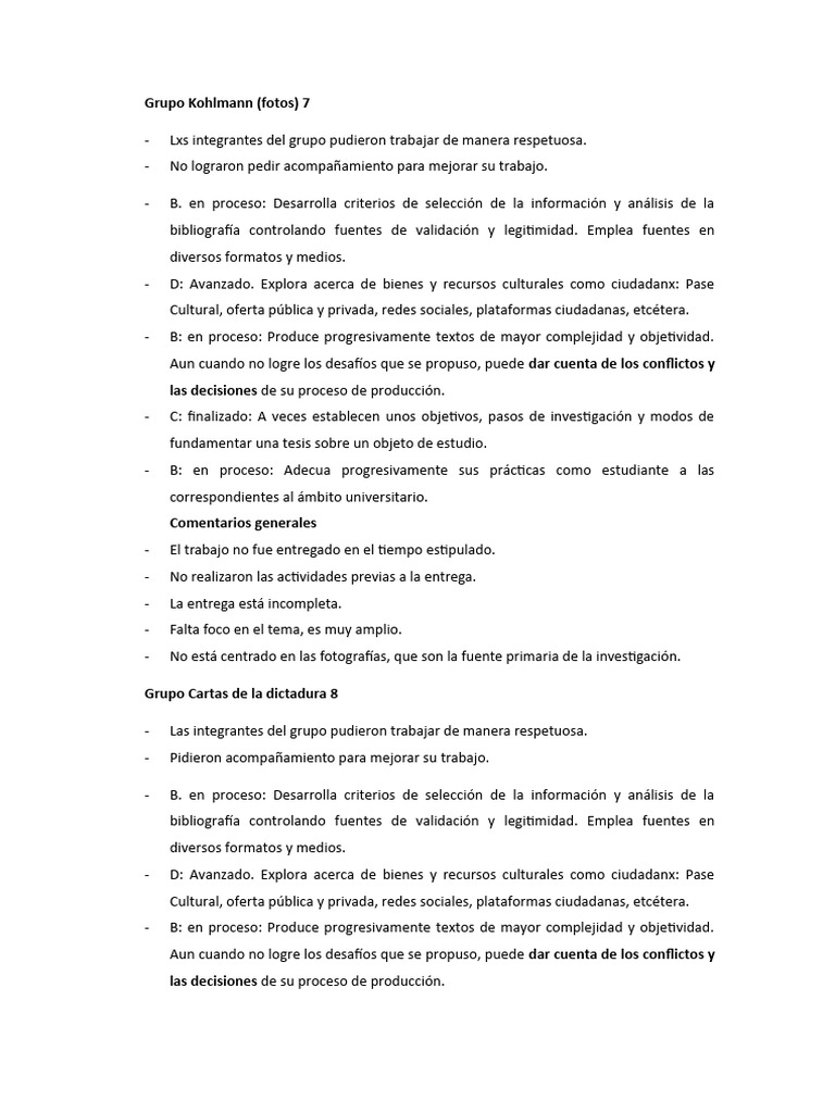 Notas Grupos BNMM | PDF