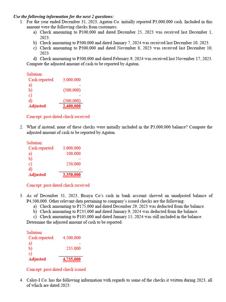 Adjusting Cash Balances for Companies | PDF | Banks | Transaction Account