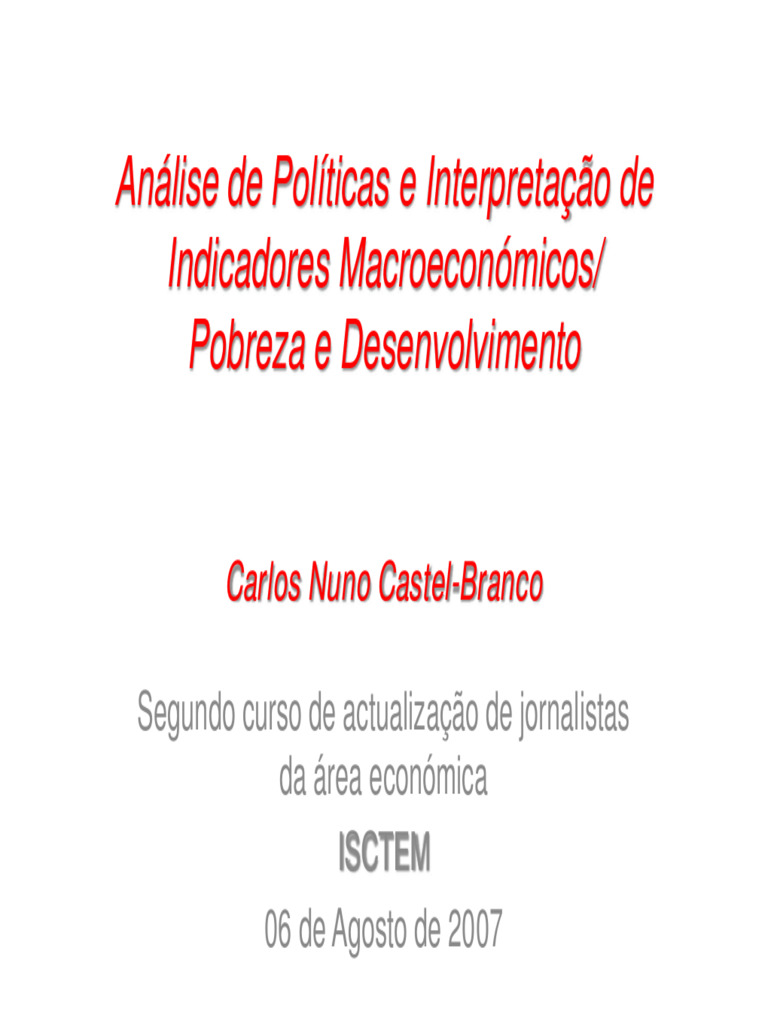 2007f - Indicadores Macroeconomicos ISCTEM | PDF | Macroeconomia ...