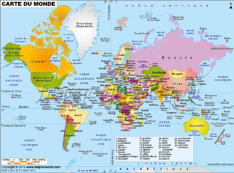 World Political Map French | PDF