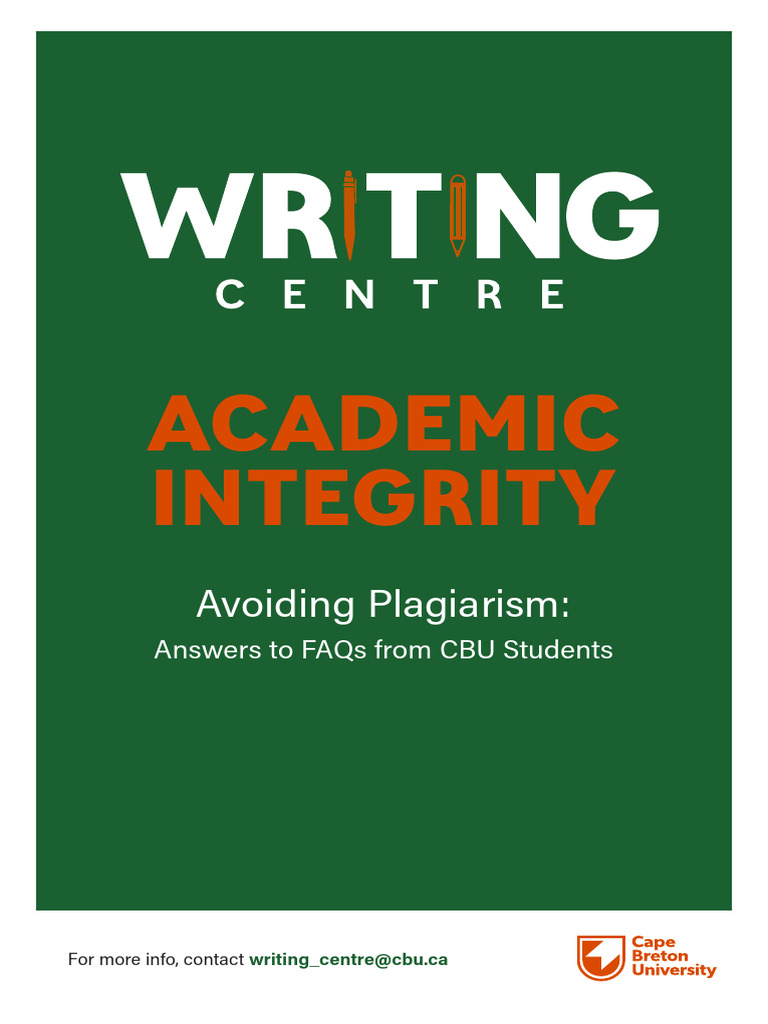 Writing Centre Academic Integrity Pamphlet | Download Free PDF ...