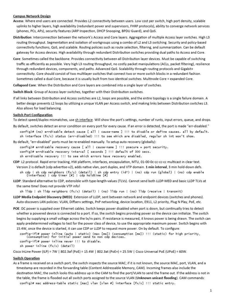 Switch Notes | PDF | Computer Engineering | Ethernet