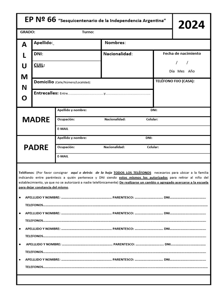 Ficha de DATOS EP 66 2024 | PDF