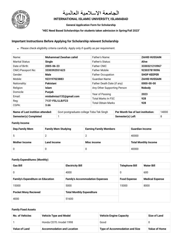 Scholarship Form | PDF