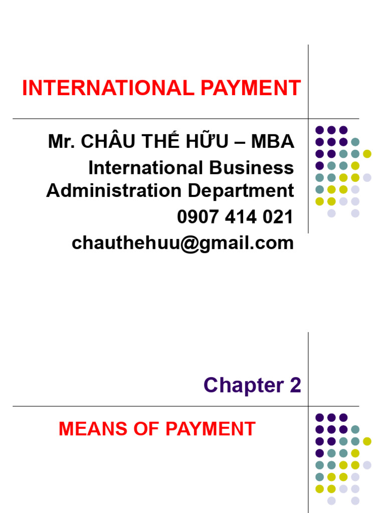 Chapter 2 Means Of Payment Tools Pdf