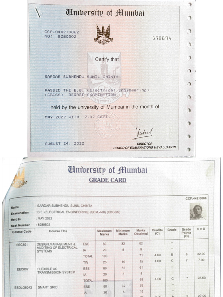 Final Year Marksheet | PDF