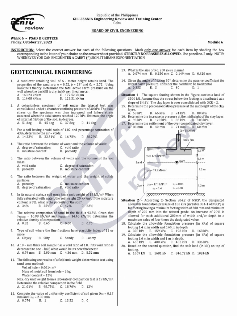 PSAD and Geotech Module 6 - Online Unlocked | PDF