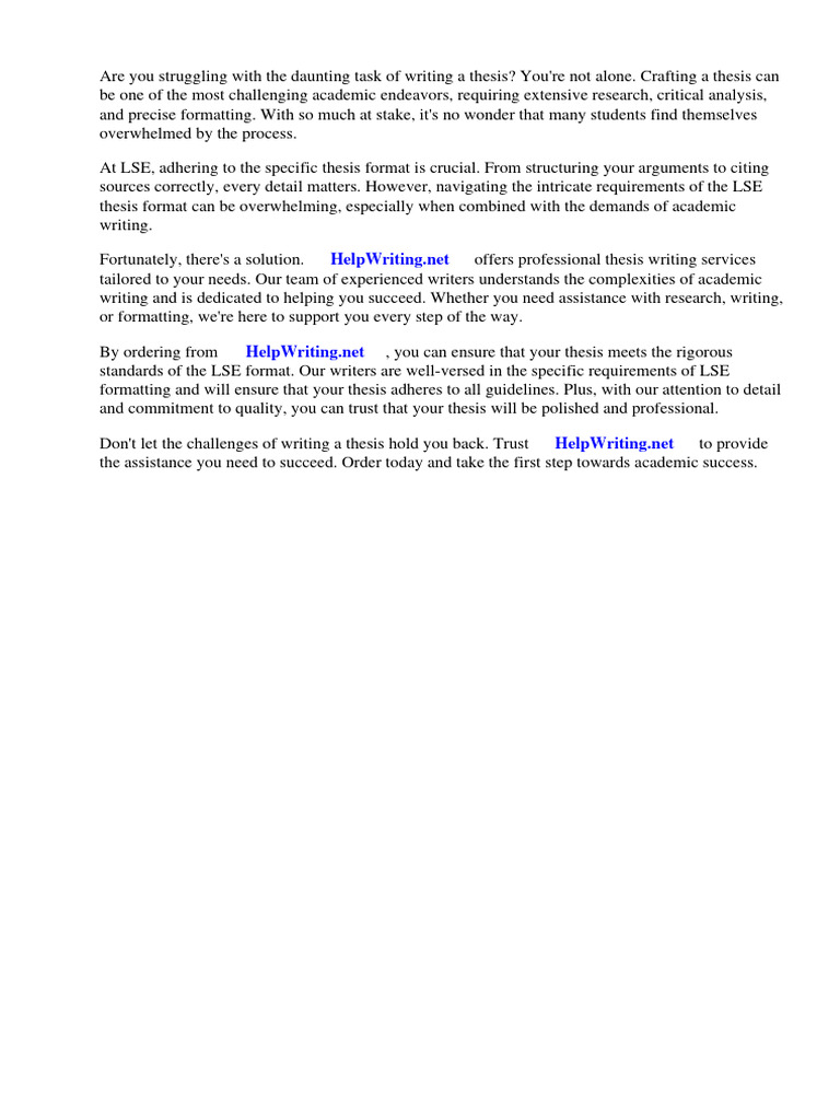 Lse Thesis Format | PDF | Thesis | Individualized Education Program