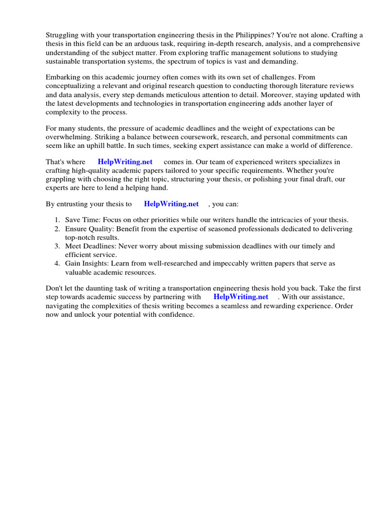 Thesis Help for PH Engineering Students | PDF | Thesis | Engineering