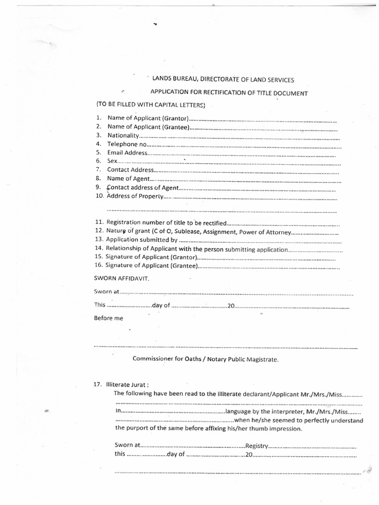 Deed of Rectification Form | PDF