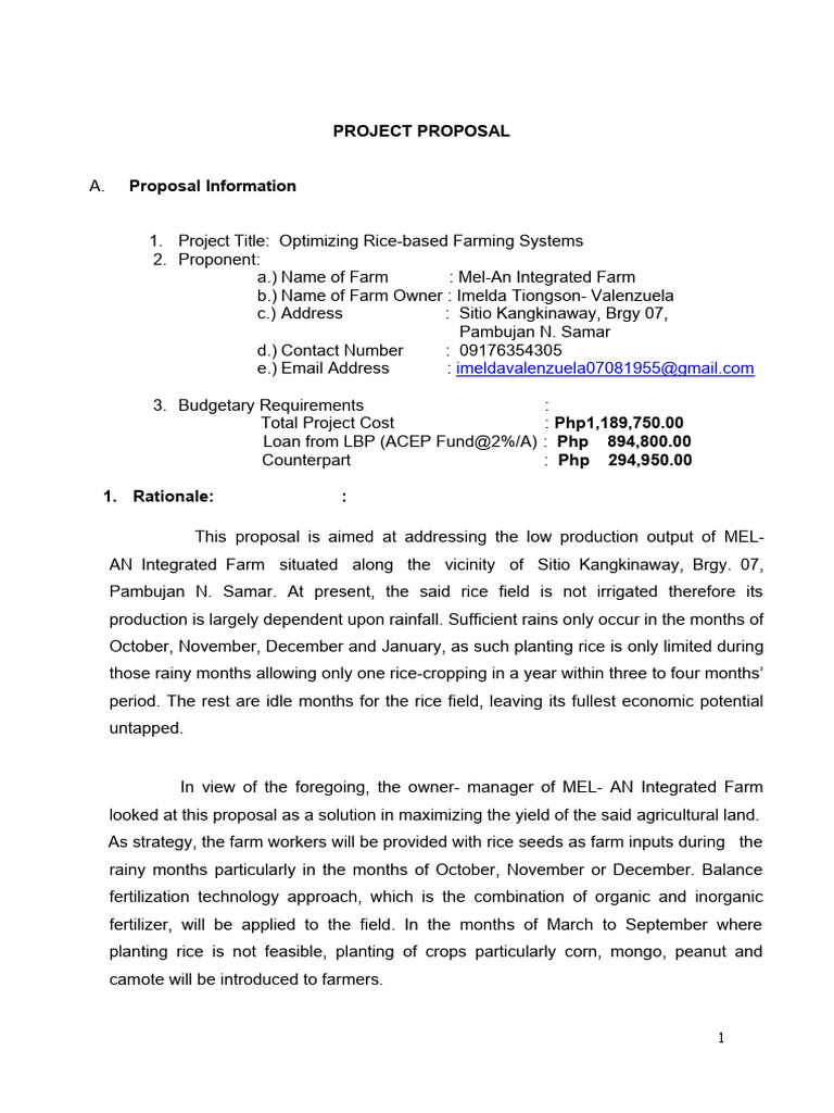 Project Proposal | PDF | Agriculture | Fertilizer