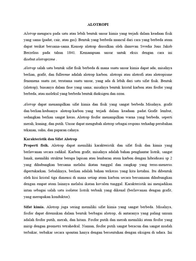 Definisi dan Contoh Alotrop Kimia | PDF | Ilmu Sosial | Sains & Matematika