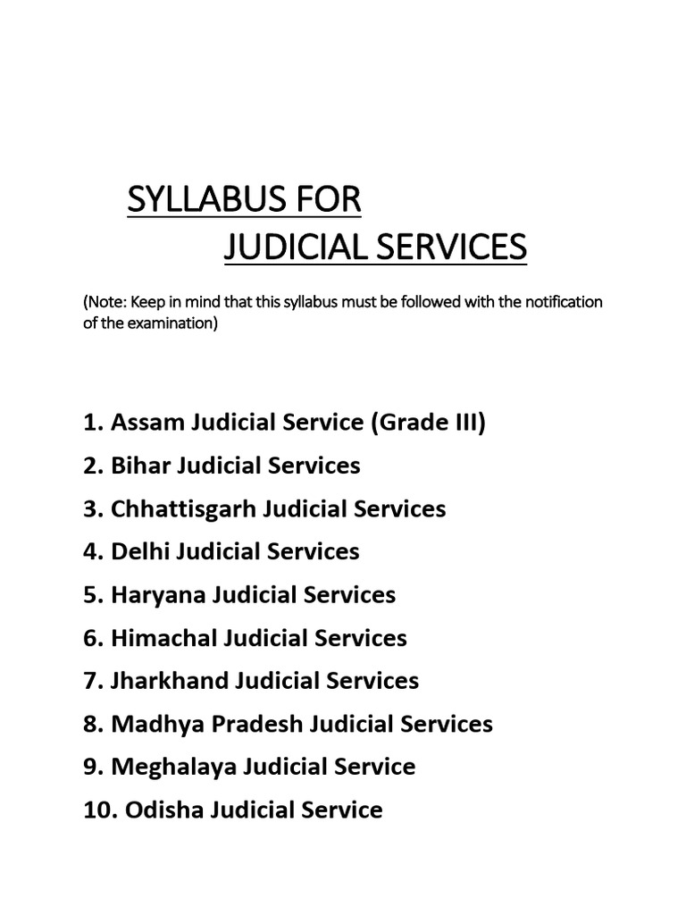 Judicial Services Exam Syllabus Overview | PDF | Advocate | Evidence (Law)