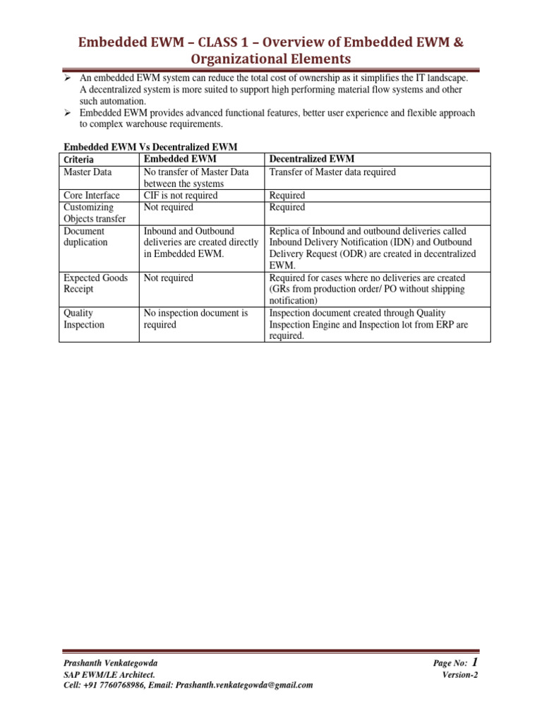 Embedded EWM Overview & Setup Guide | PDF | Computer Science | Computer ...
