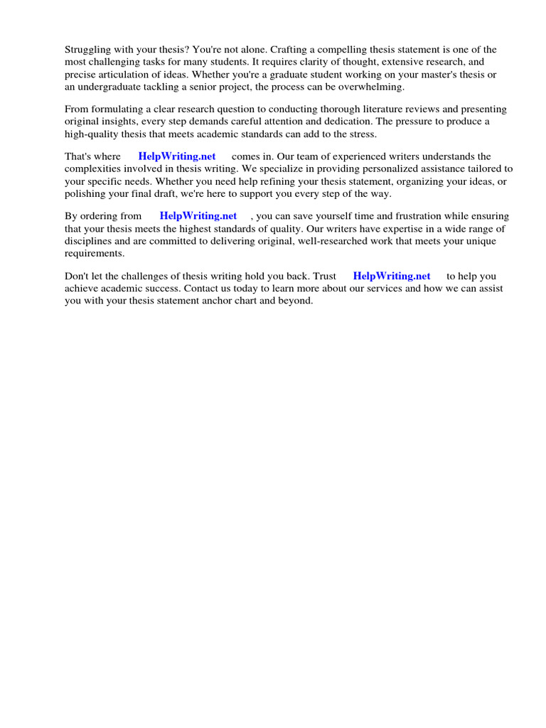 Thesis Statement Anchor Chart Pdf Essays Thesis