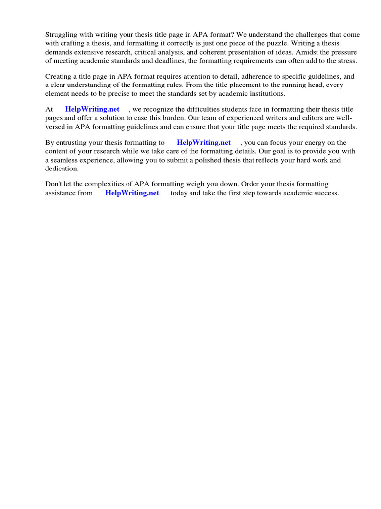 Thesis Title Page Apa Format Pdf Apa Style Thesis
