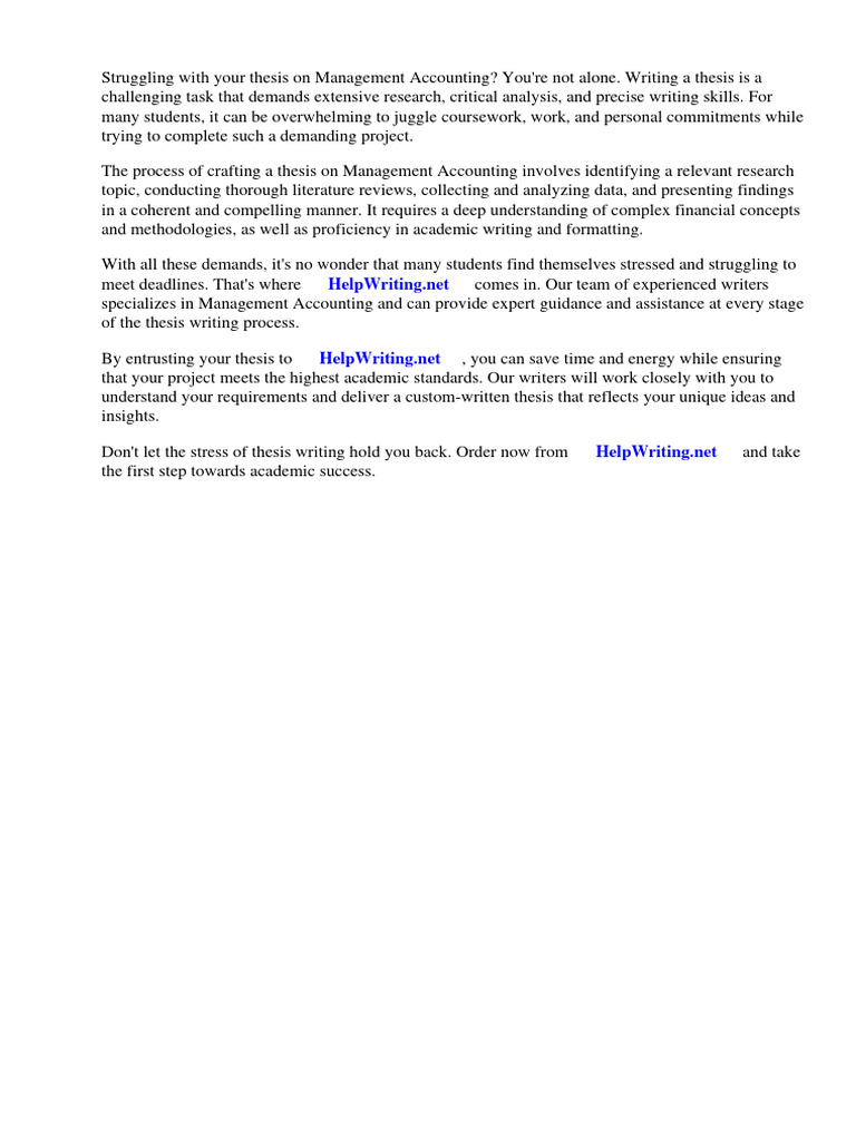 Thesis Management Accounting | PDF