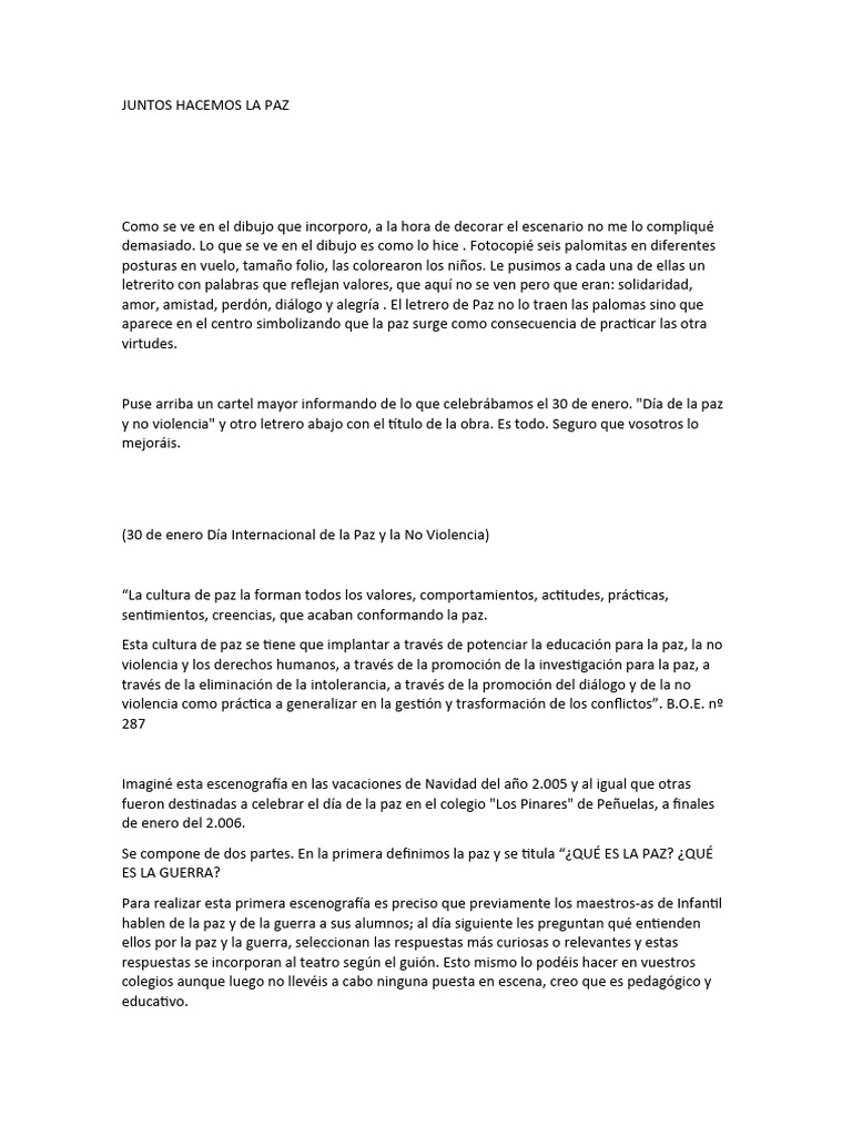 JUNTOS HACEMOS LA PAZ | PDF | Paz | Las emociones