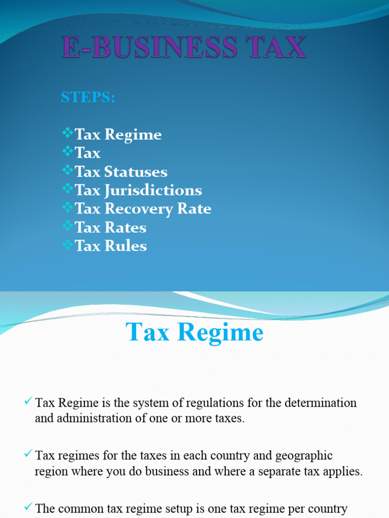 E-Business Tax Setups Step by Step | PDF | Taxes | Value Added Tax