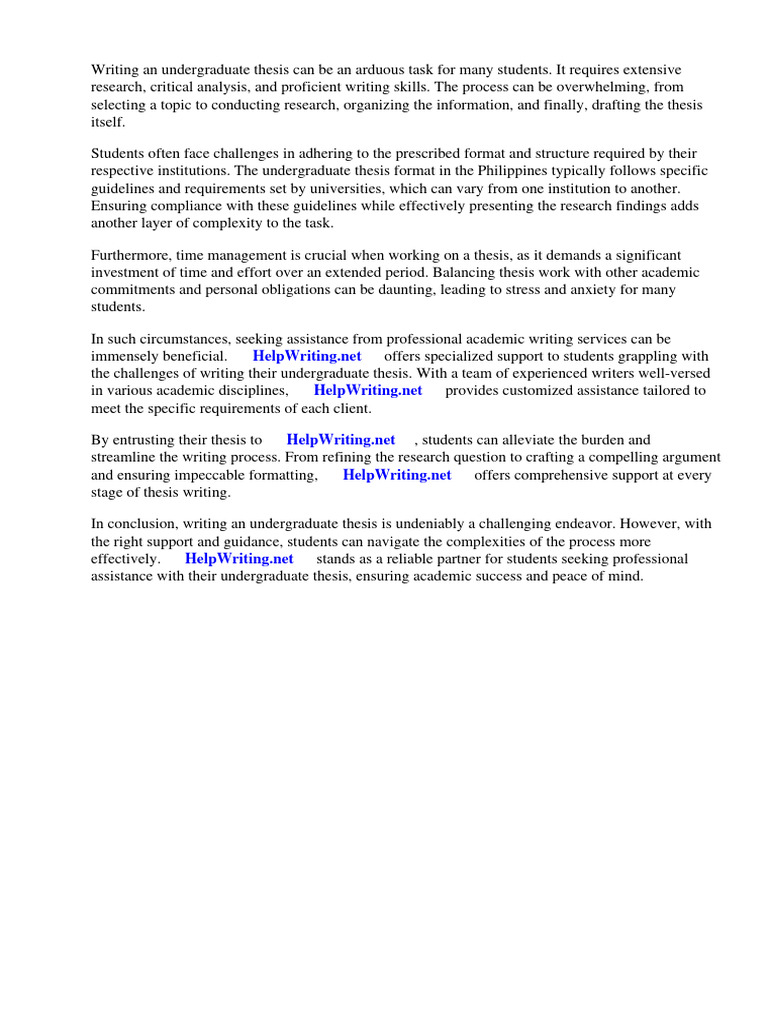 Undergraduate Thesis Format Philippines | PDF | Thesis | Essays