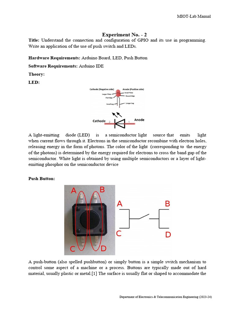 Experiment 2 | PDF | Light Emitting Diode | Semiconductors