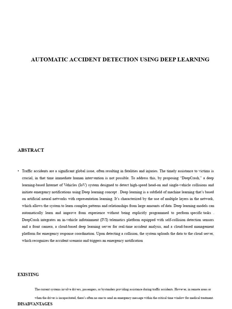 Automatic Accident Detection Using Deep Learning | PDF | Deep Learning ... Automatic Accident Detection Using Deep Learning | PDF | Deep Learning ...